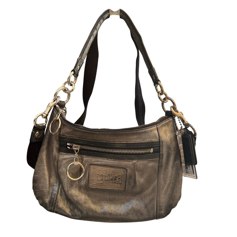 Coach Poppy Metallic Shoulder Bag, Lining Silver Leat… - Gem